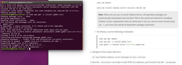 Installing Tableau Server On Linux Ubuntu Lts 1604 Jackson Two